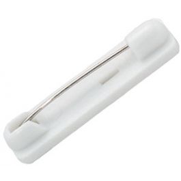 Glue-On White All-Plastic Safety Pin w/ 1 1/2" Base (6920-3650)